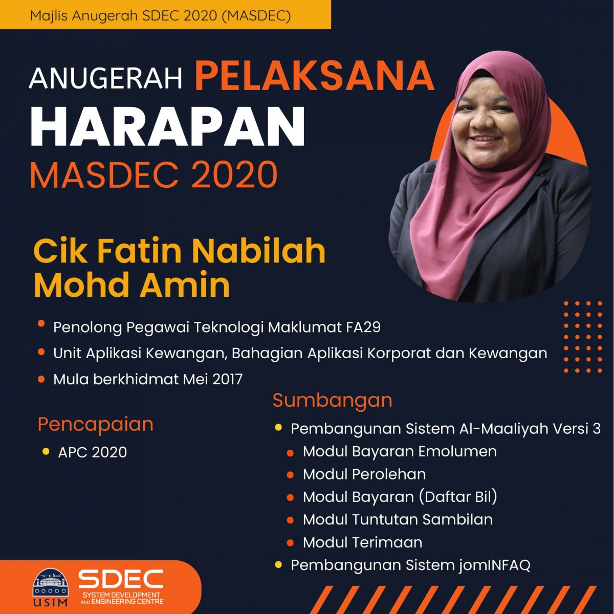 Majlis Anugerah System Development & Engineering Centre 2020 (MASDEC ...