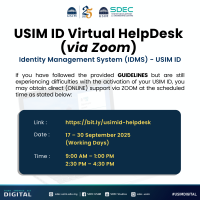 USIM ID Virtual HelpDesk (via Zoom) – SDEC | ICT@USIM